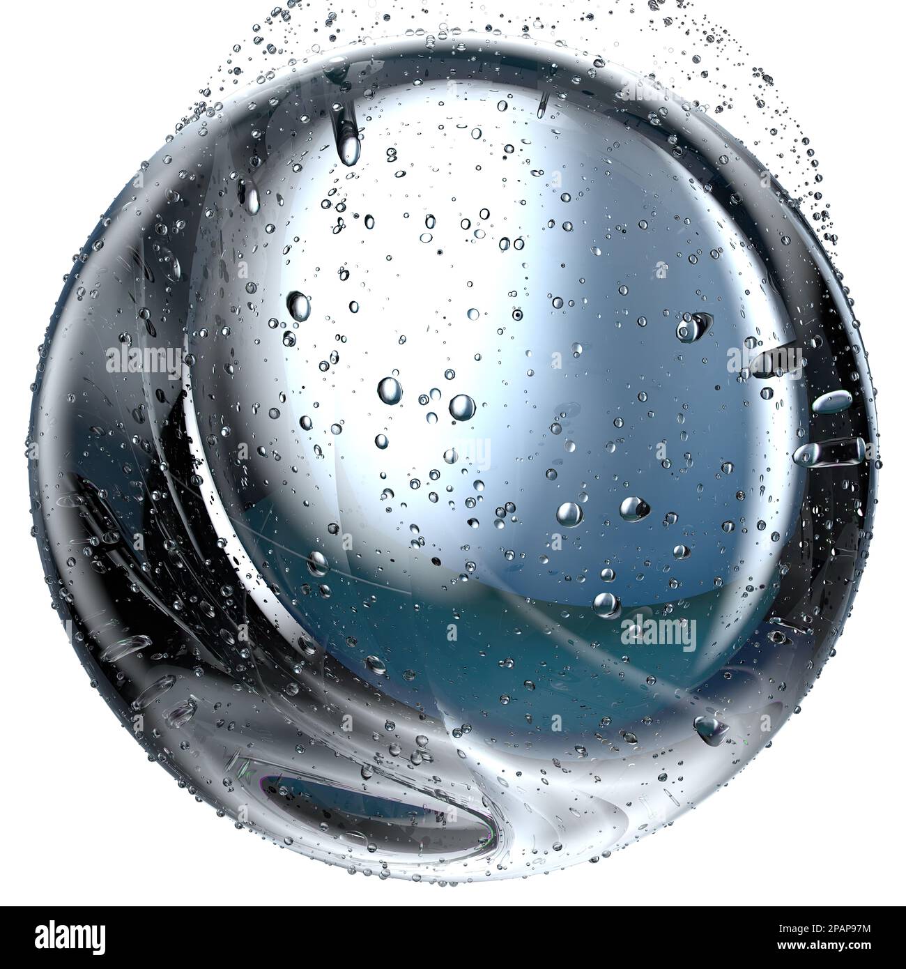 Transparent Sophisticated Water Drop Close-up Isolated 3D Render Fresh ...