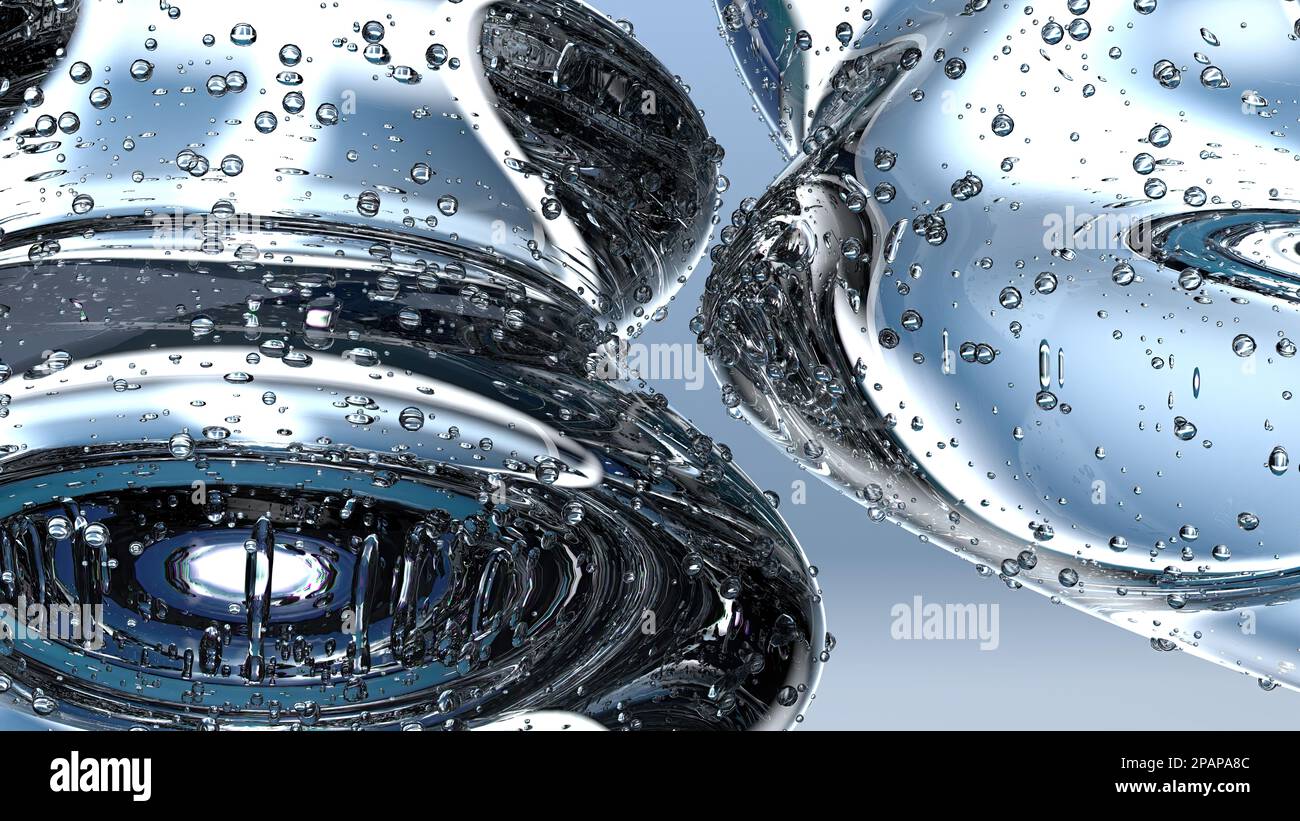 Abstract 3d rendering fresh and clean graphic design element material like a transparent rising ...