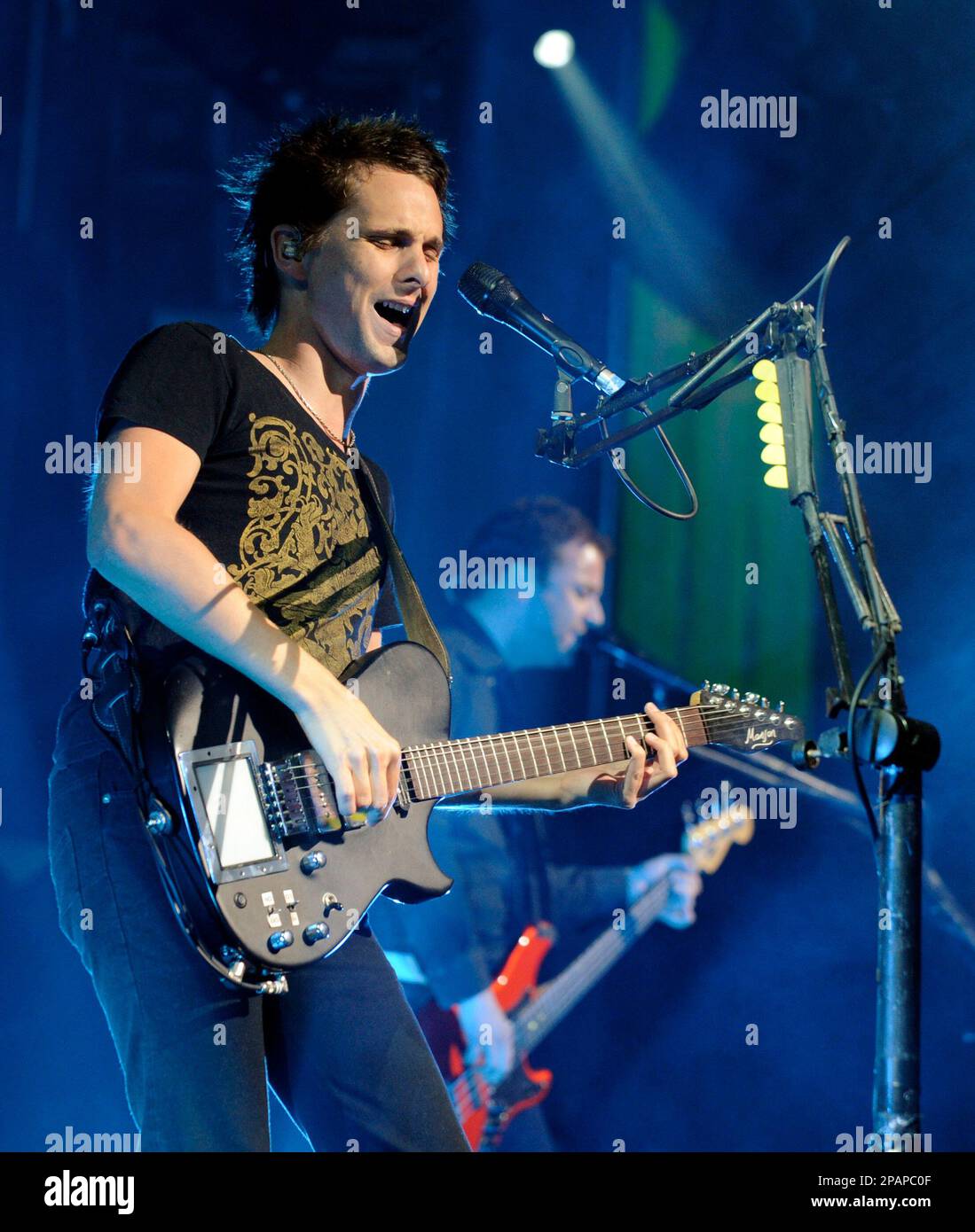 Matt Bellamy of the British band Muse performs during the band's ...