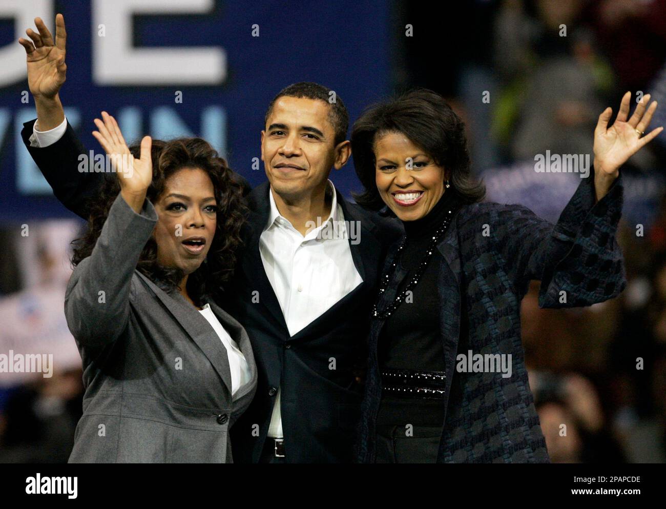 Democratic presidential hopeful, Sen. Barack Obama, D-Ill., his wife ...