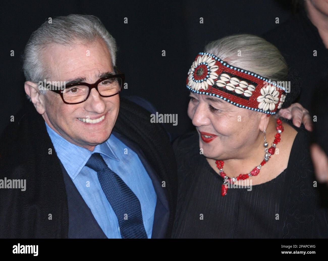 US director Martin Scorsese left and Izza Genini Moroccan producer ...