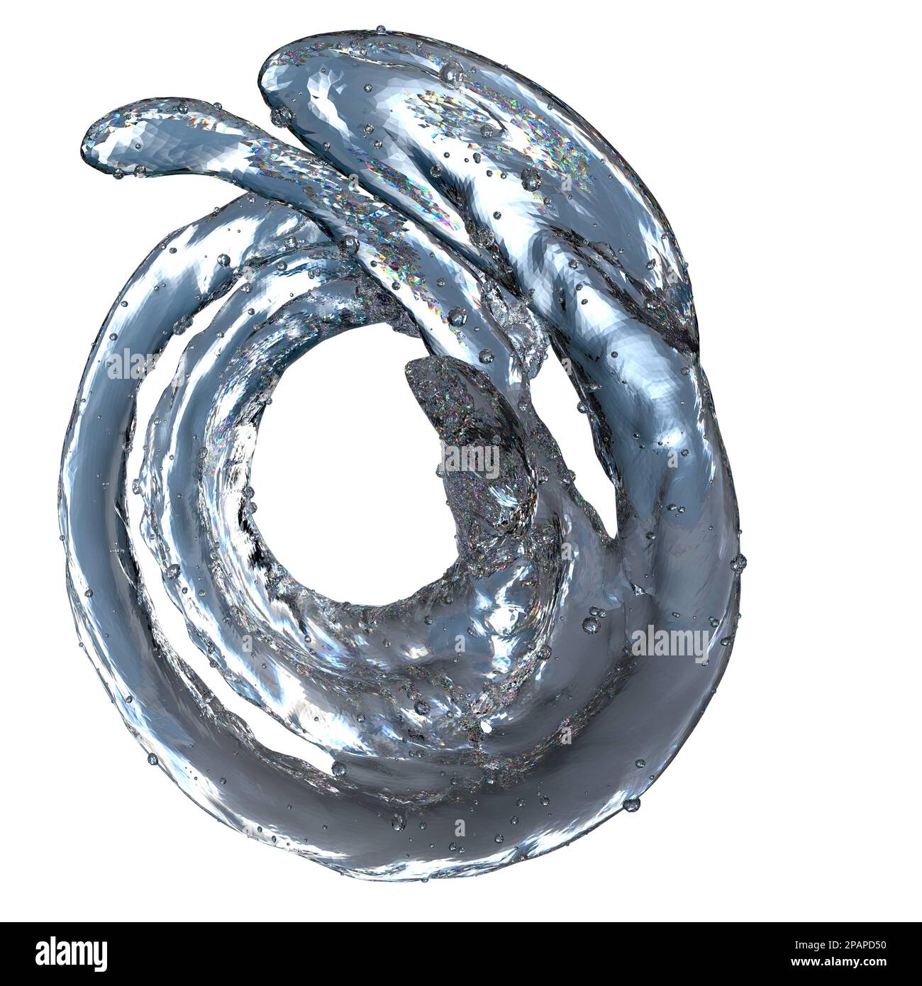 Transparent Circular Deformed Water Flow Isolated 3D Rendering Fresh ...