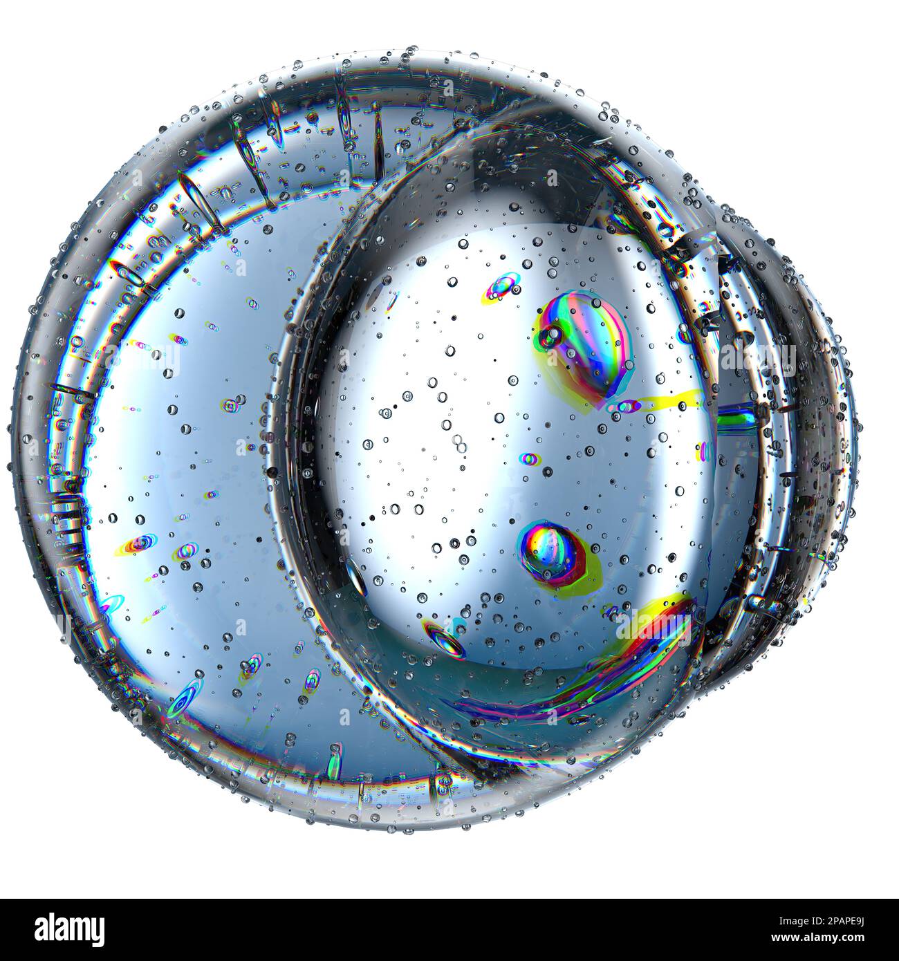 Transparent cell division water drop refraction isolated 3d rendering fresh and clean graphic ...