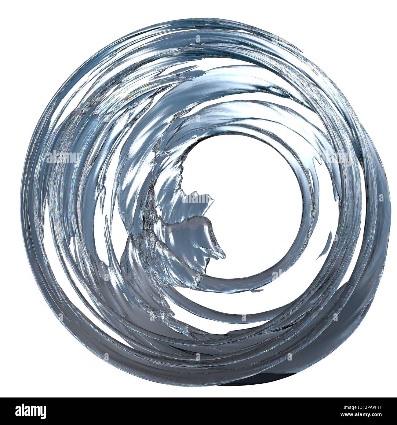 Transparent swirling water void isolated 3D rendering fresh and clean ...