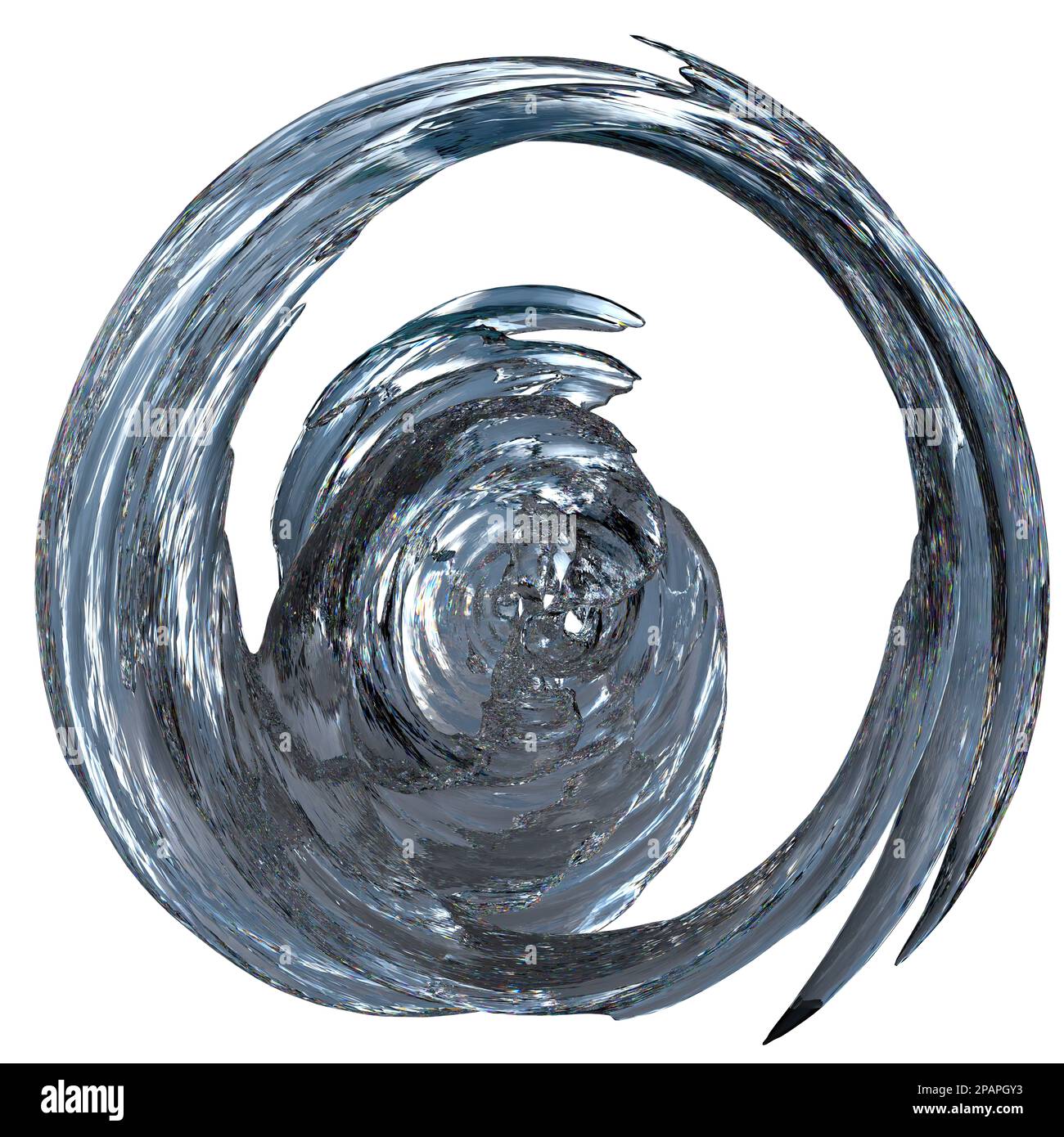 Crystal clear water swirling in a circular isolated 3D rendering fresh ...