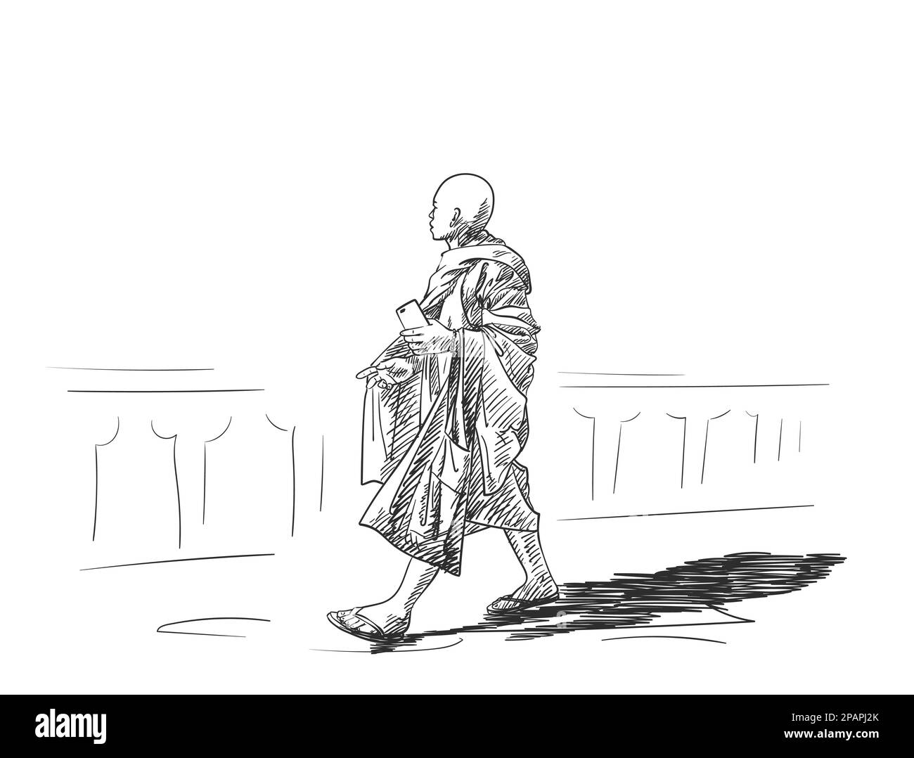 Monk smartphone in hand hi-res stock photography and images - Alamy