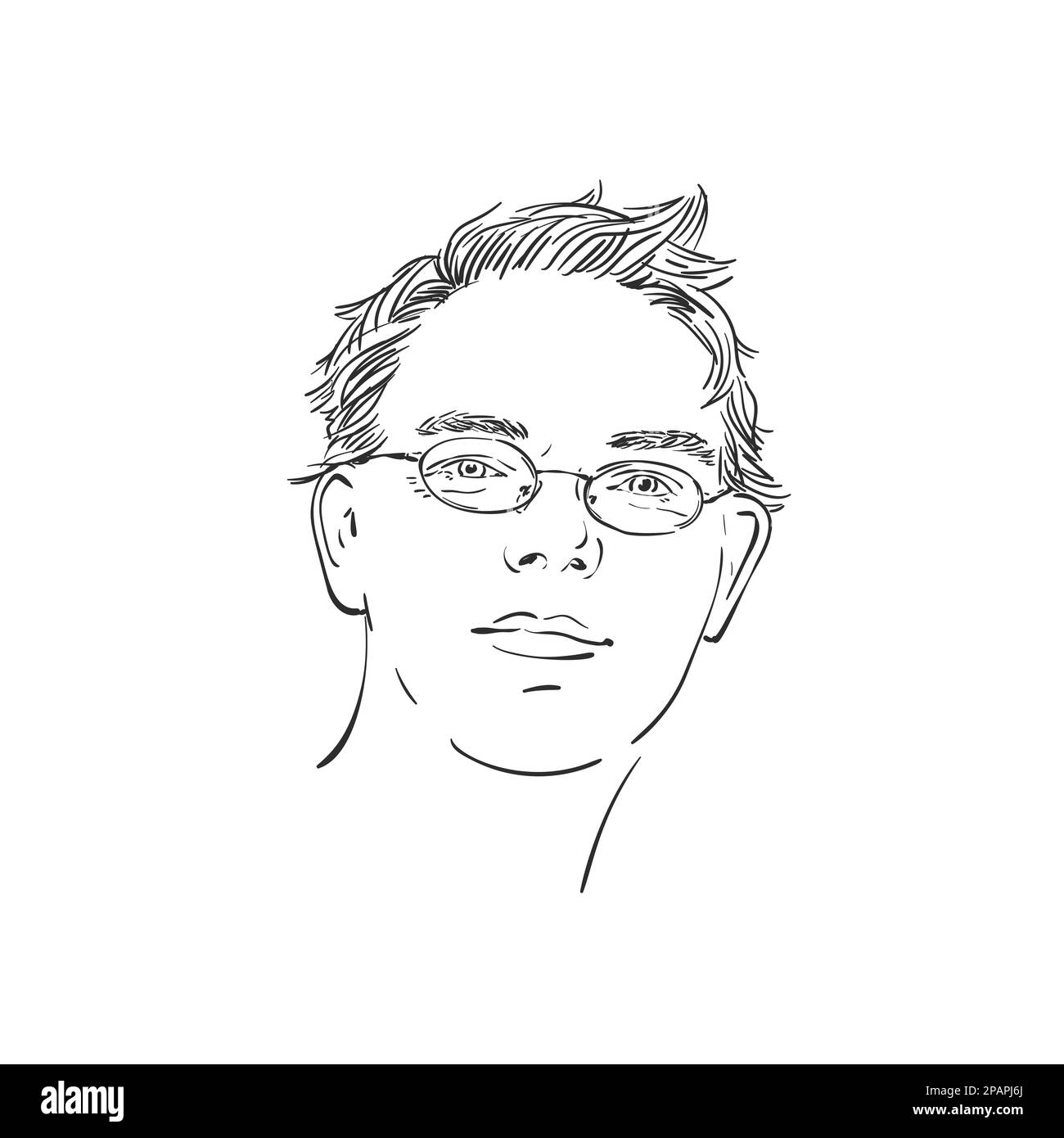 Man Face Sketch With Glasses