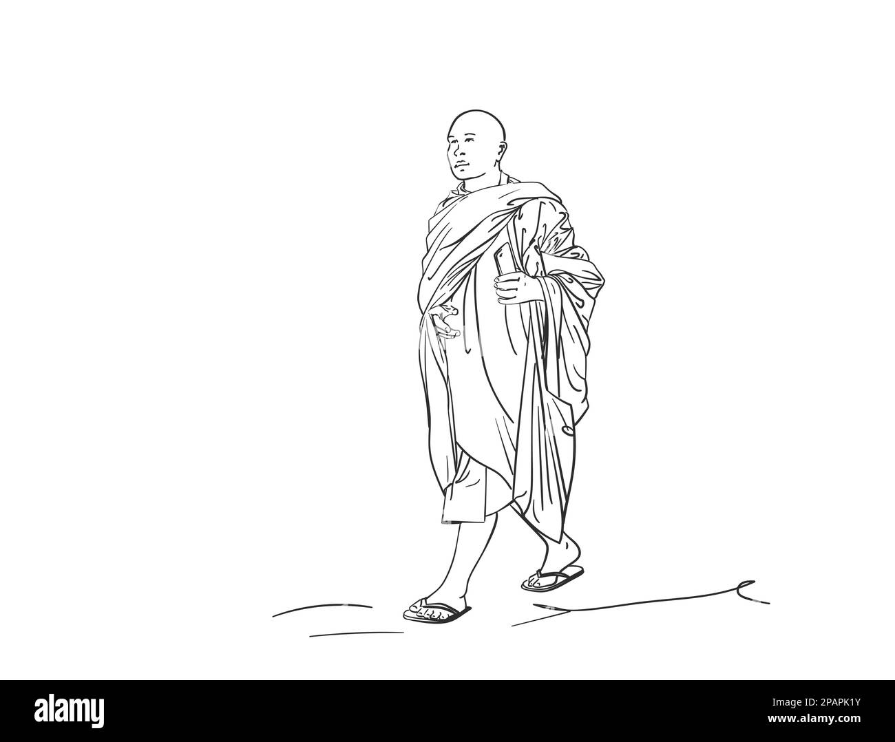 Buddhist Monk Drawing