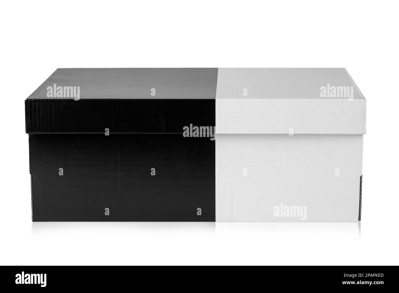 Black and white cardboard shoes box with lid for shoe or sneaker ...