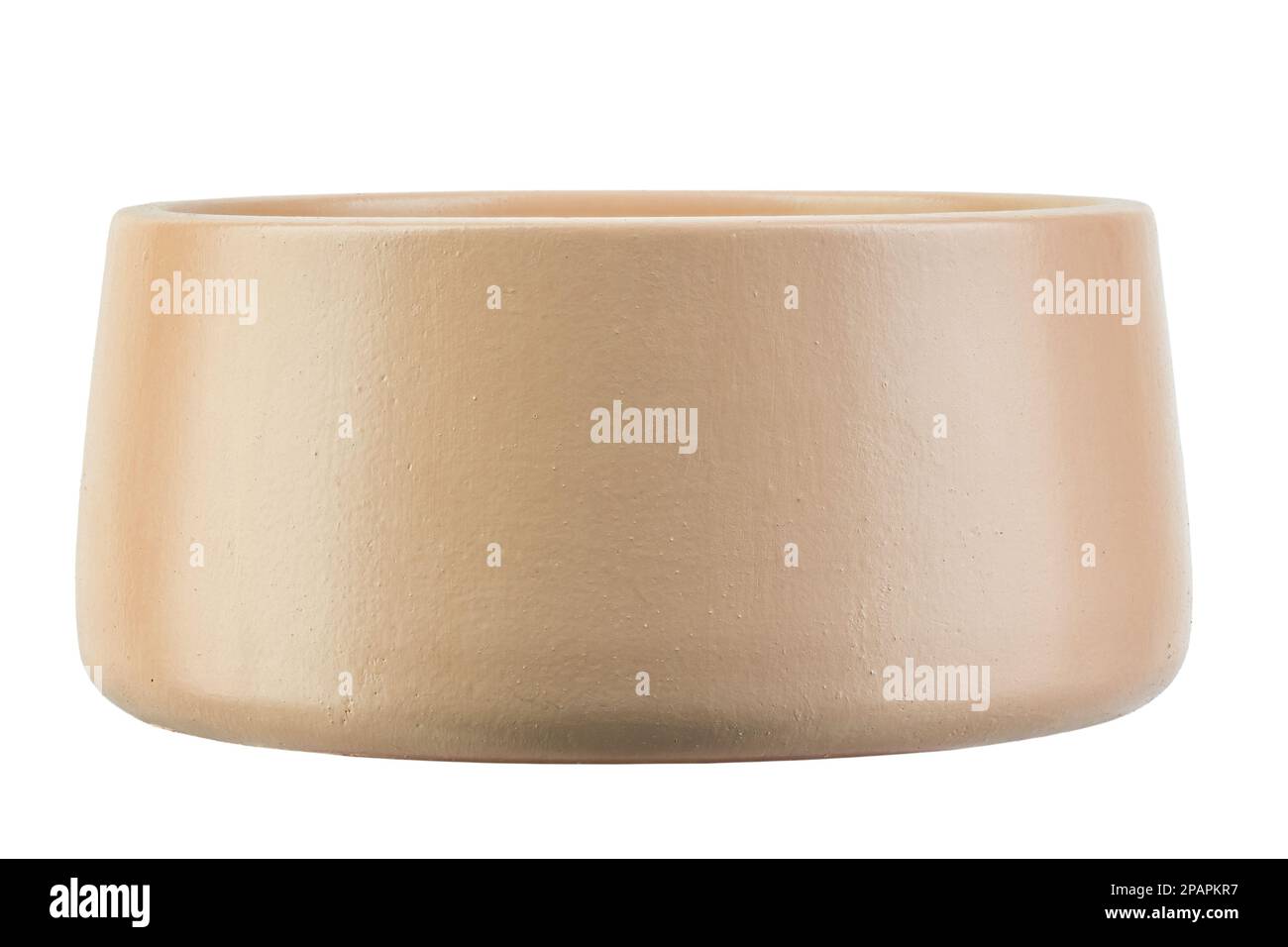 Empty ceramic cream color flowerpot isolated over the white background ...