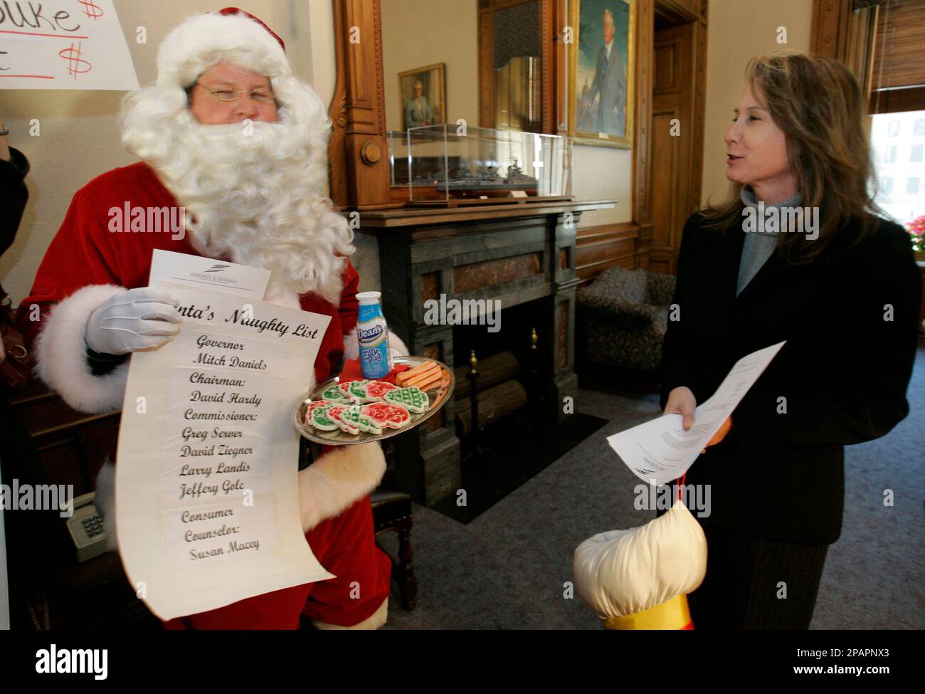 Jane Jankowski, right, press secretary for Indiana Gov. Mitch Daniels ...