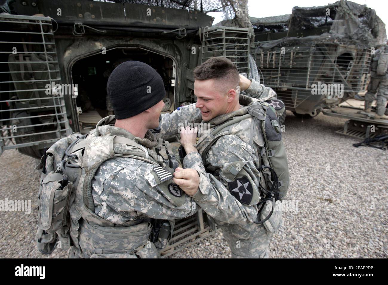 U.S. army soldiers attached to the 2nd Battalion, 12th Infantry ...