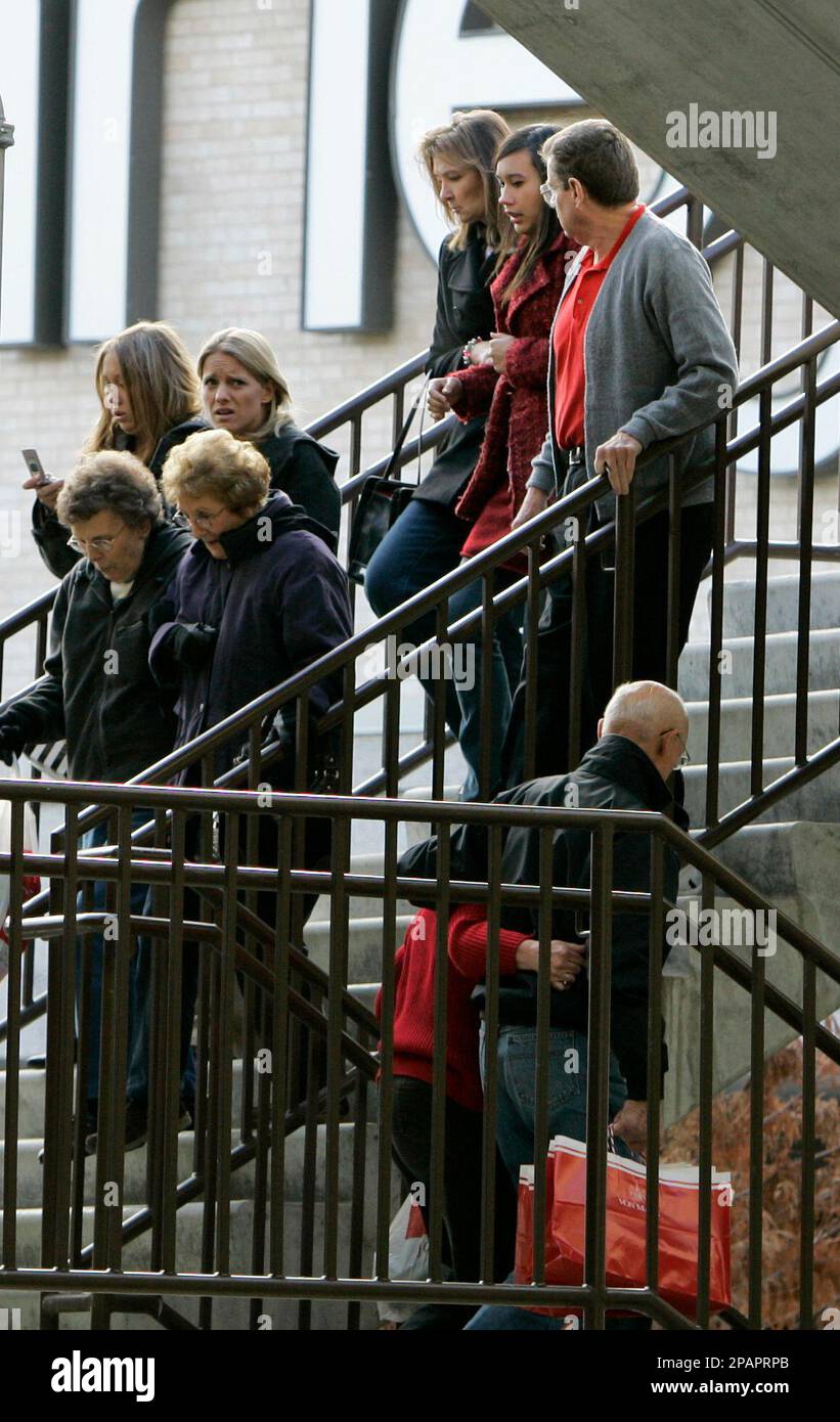 ** ALTERNATE CROP ** People walk down stairs to evacuate from the ...