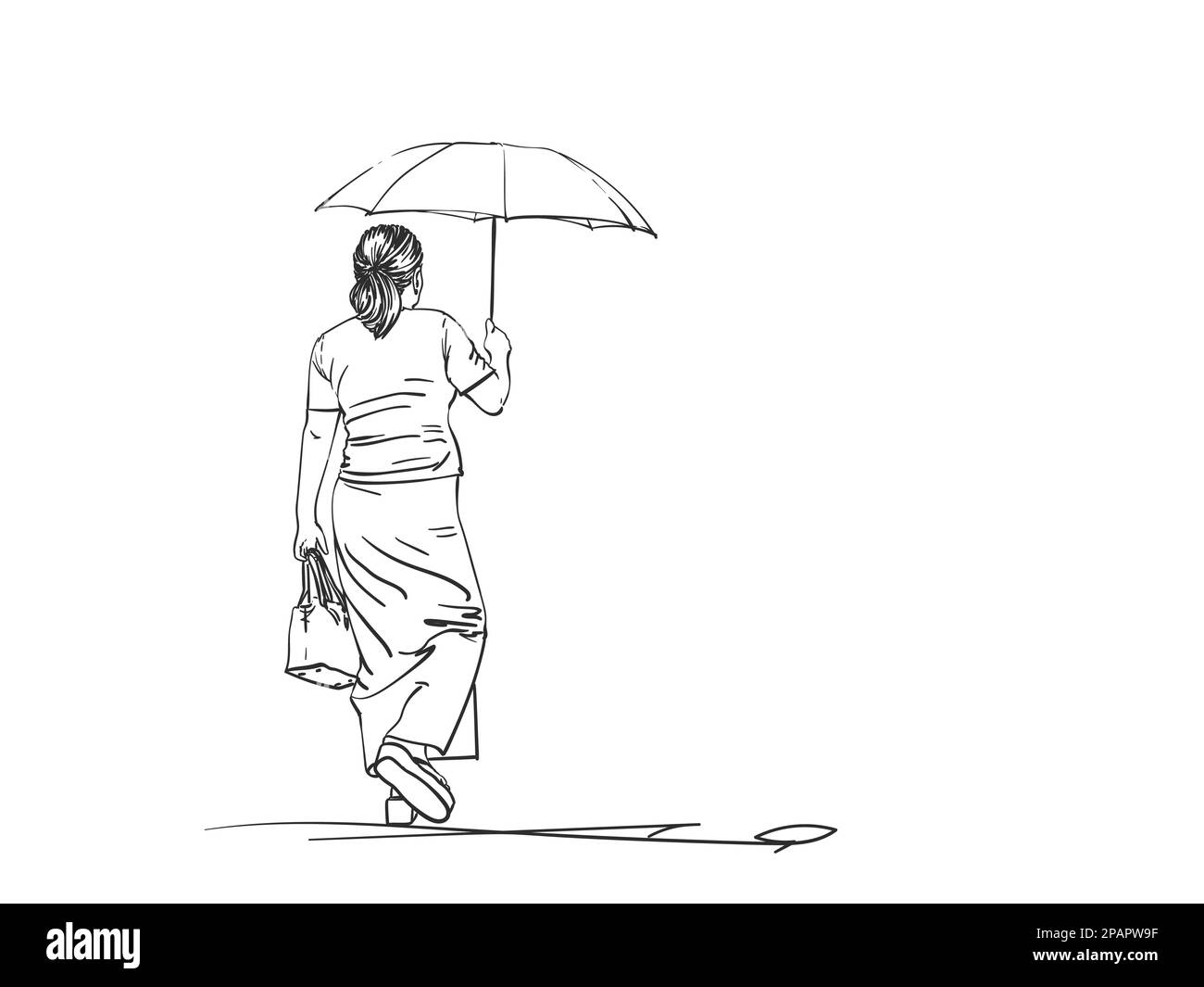 Woman Walking Drawing Complete