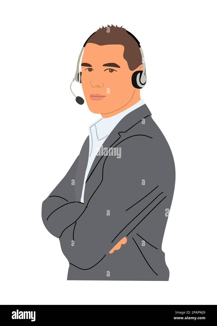 Call center hotline agent vector isolated on white Stock Vector Image & Art - Alamy