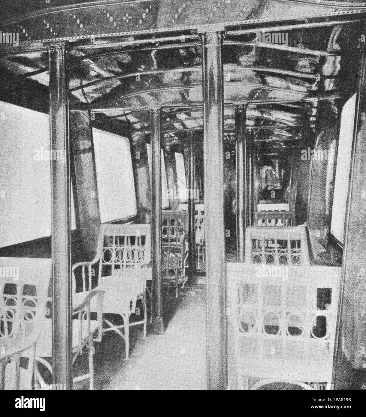 Interior view of the passenger compartment of the first passenger ...