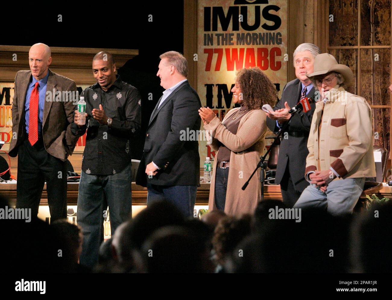 Don Imus, right, introduces his show's cast at the beginning of his ...
