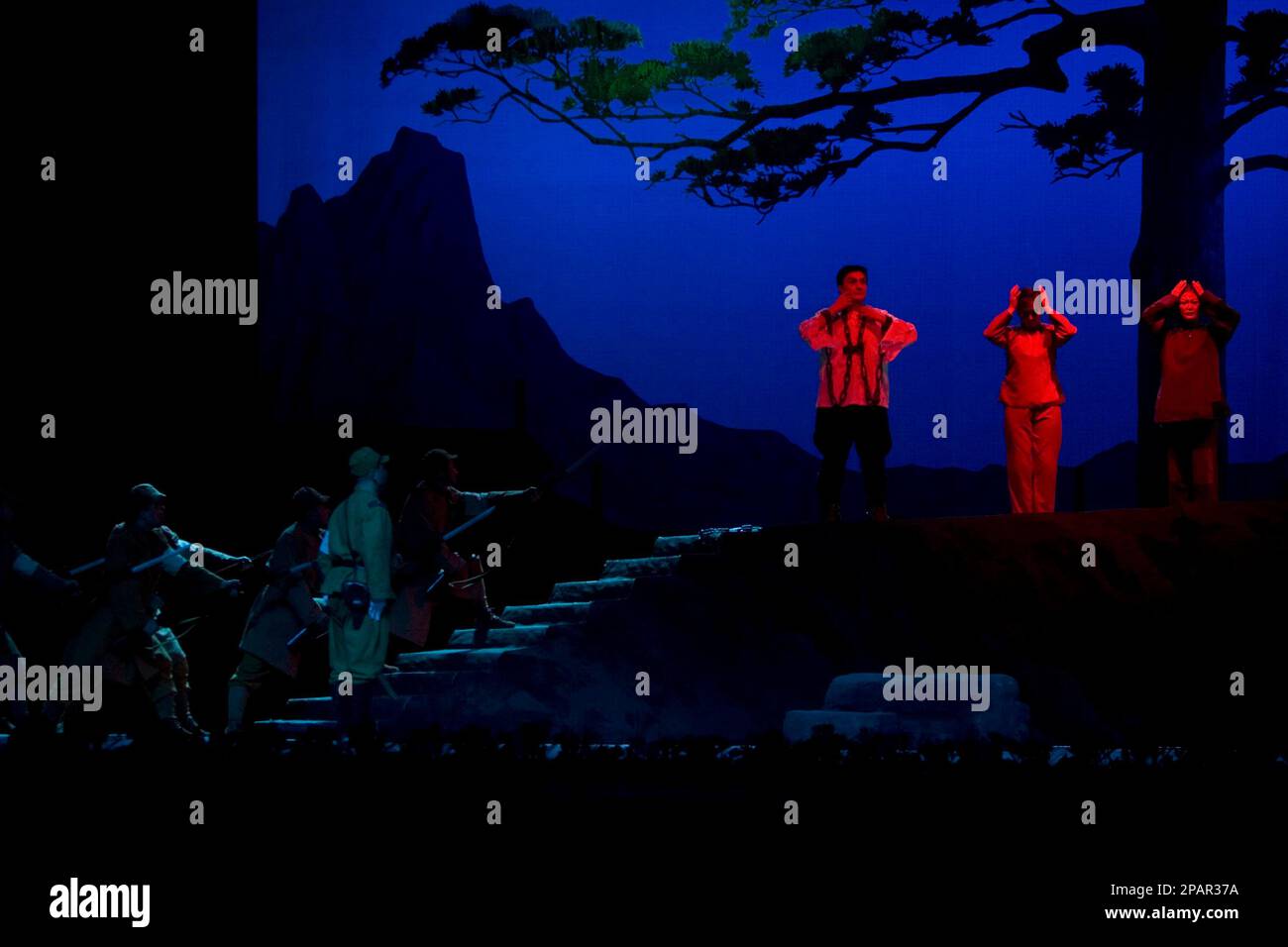 Chinese performers in the roles of Communist revolutionary heroes faces ...