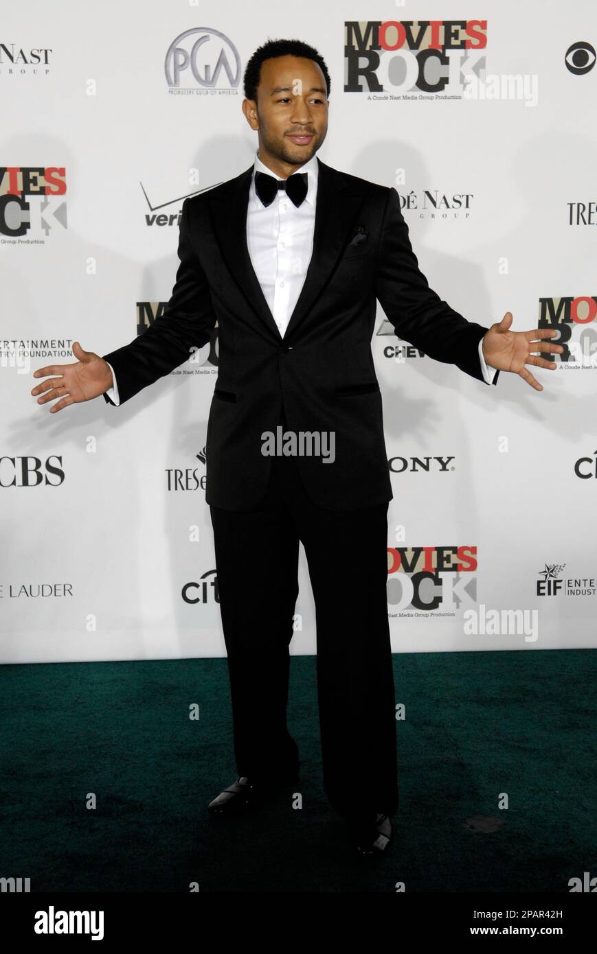 Singer John Legend arrives at "Movies Rock: A Celebration of Music in ...