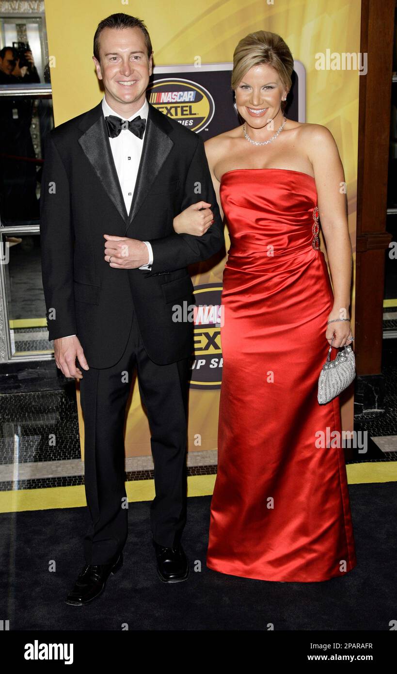 Kurt Busch and his wife, Eva, arrive for the NASCAR Nextel Cup Series ...