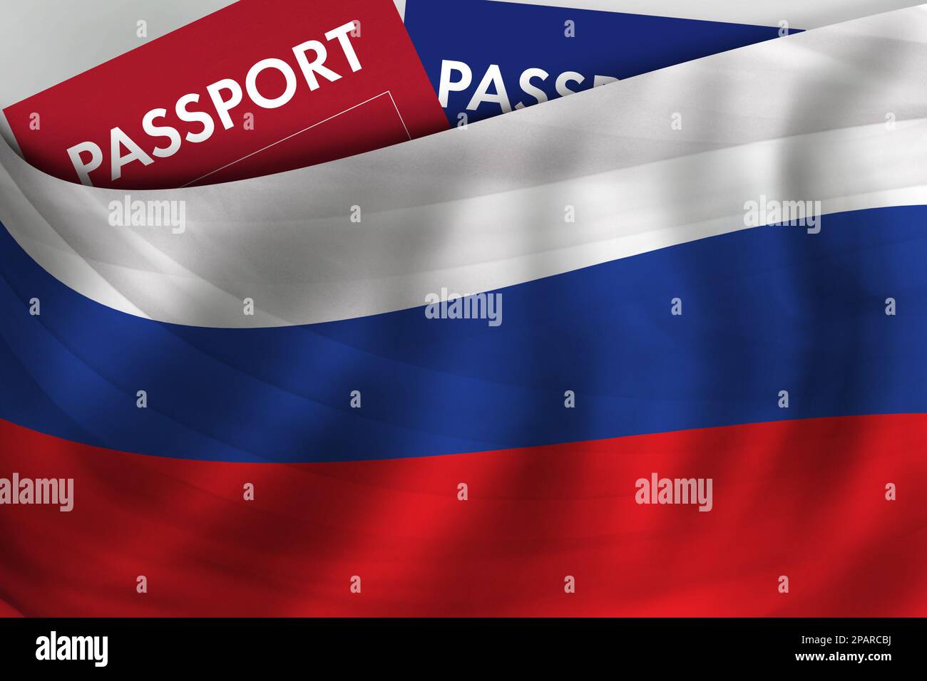 Russian flag background and passport of Russia. Citizenship, official ...