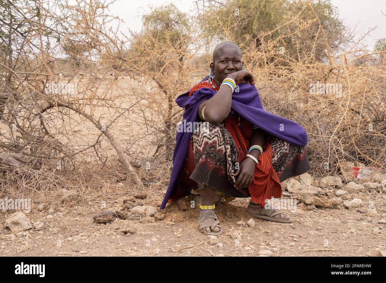 Karatu, Tanzania - October 16th, 2022: A portrait of a masai woman in ...