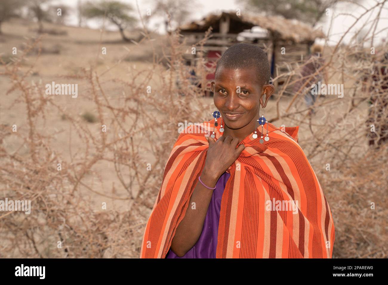 Karatu, Tanzania - October 16th, 2022: A portrait of a masai woman in ...