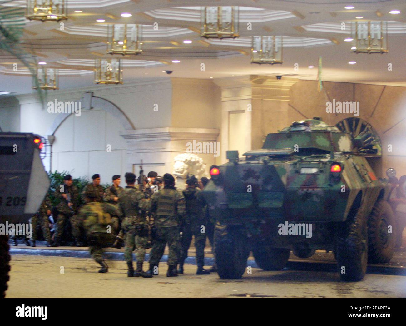 Philippine National Police Special Action Force (SAF) use their Armored ...