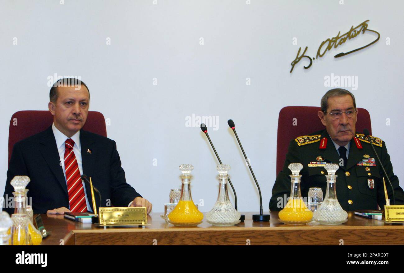 Turkish Prime Minister Recep Tayyip Erdogan, left, and Chief of Staff ...