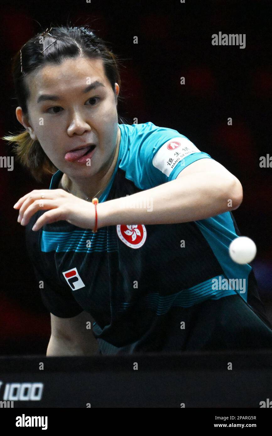 Singapore. 12th Mar, 2023. Lee Ho Ching of China's Hong Kong hits a ...