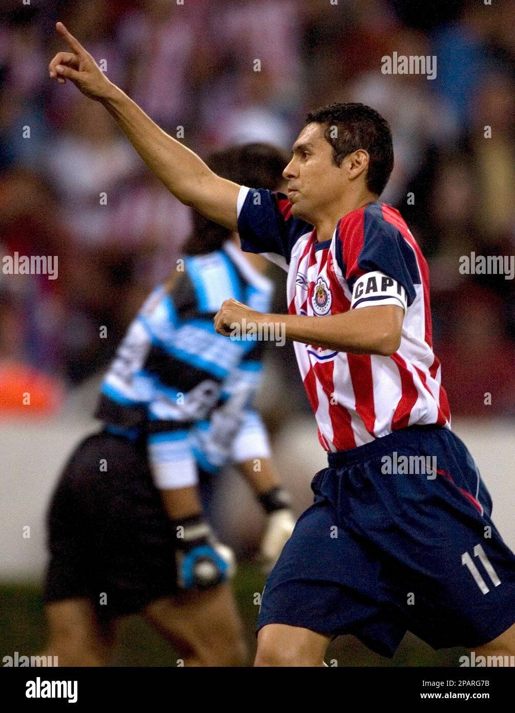 Chivas' Ramon Morales celebrates after scoring during a Mexico's soccer ...