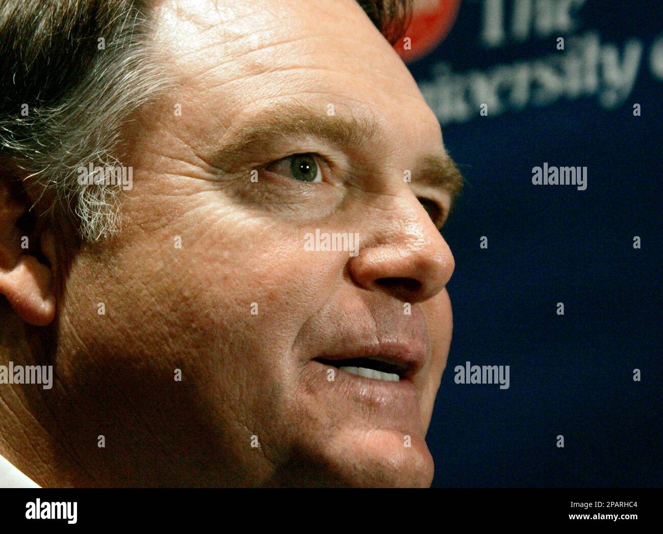 Mississippi football coach Houston Nutt answers a reporter's question ...