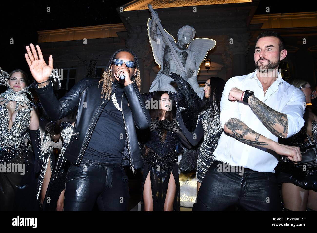 Los Angeles, USA. 11th Mar, 2023. Designer Philipp Plein (white shirt ...