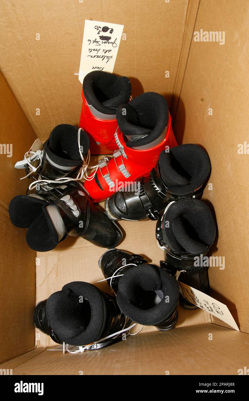 ** ADVANCE FOR SUNDAY DEC.2** **FILE ** Used ski boots sit in a box at ...