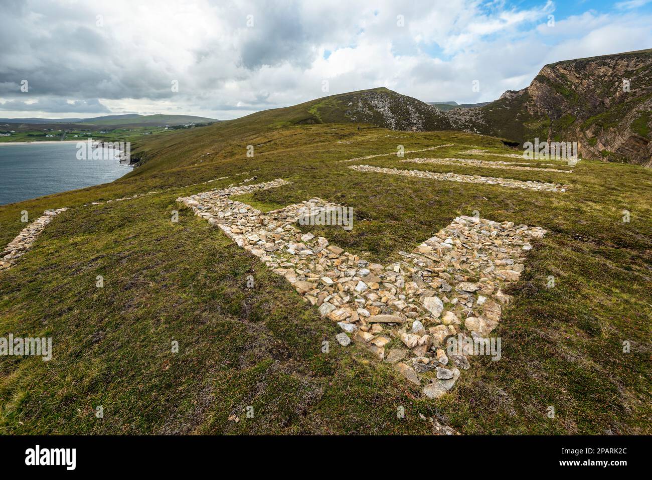 The historic EIRE 63 sign near Portacloy, coastal marking from World ...