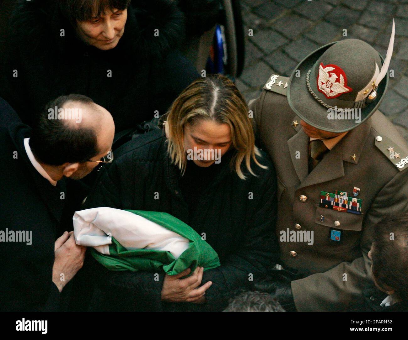 Alessandra Rizzo, widow of Daniele Paladini, the Italian soldier killed ...