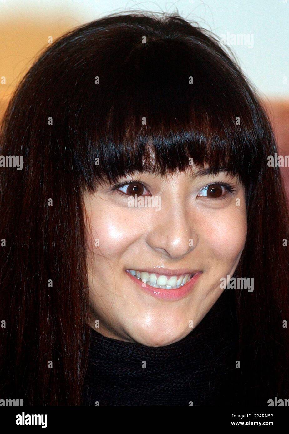 China's actress Lin Yan poses at the premiere of her latest movie "Mad ...