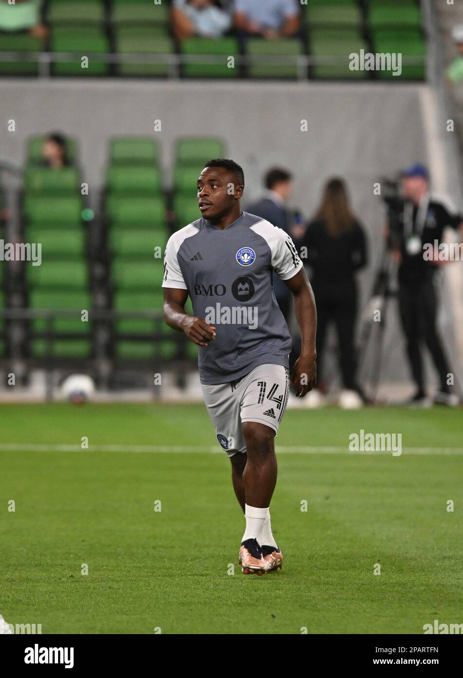 AUSTIN, TX - MARCH 04: CF Montreal forward Sunusi Ibrahim warms up ...