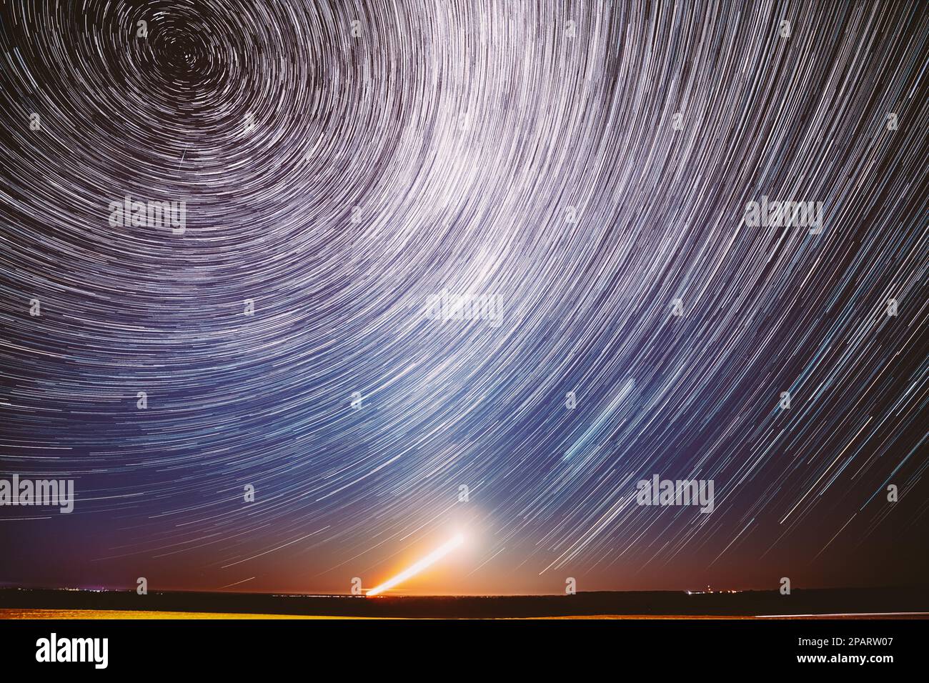 Moonrise Sky Natural Background. Unusual Amazing Stars Effect In Sky ...