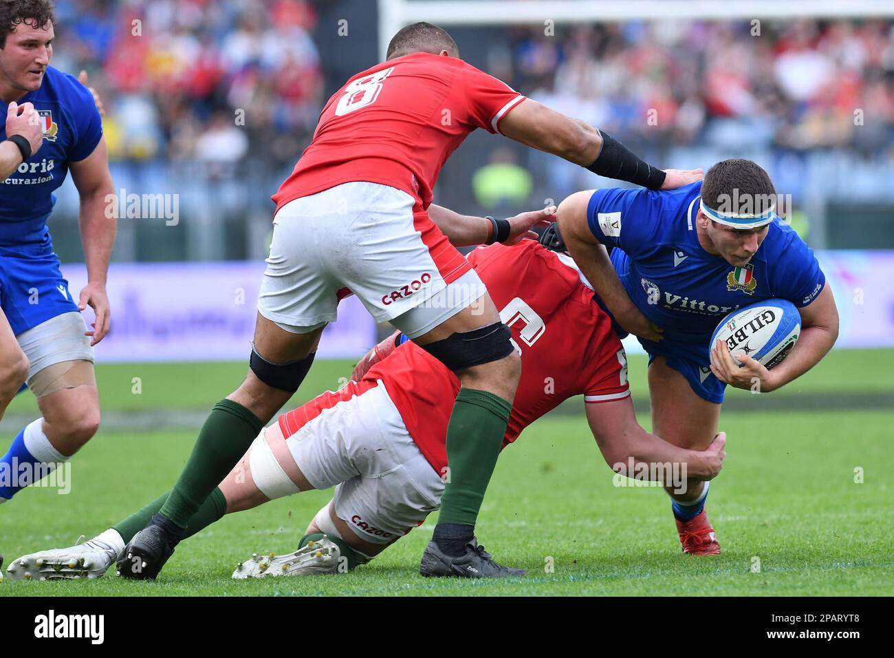 Rome, Italy. 11th Mar, 2023. Taulupe Faletau of Wales, Jac Morgan of ...