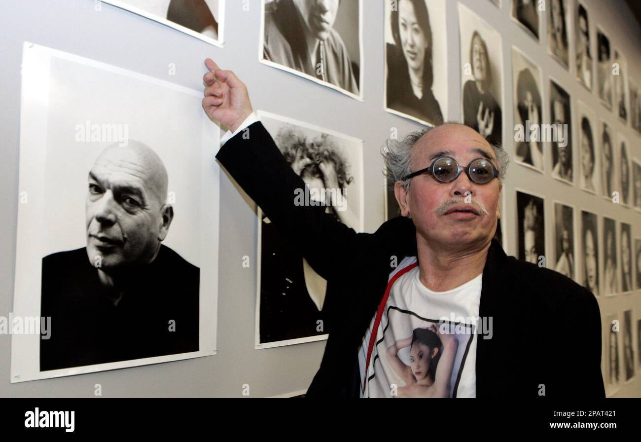Japanese artist photographer Araki attends the presentation of his ...