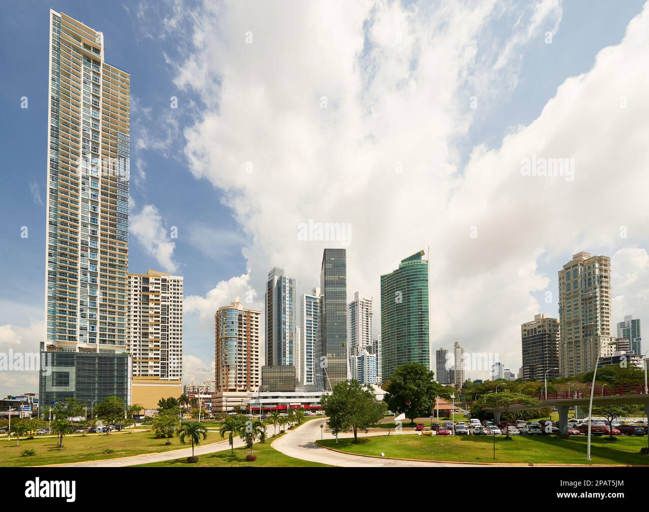 View of the modern buildings at Panama City, Republic of Panama ...