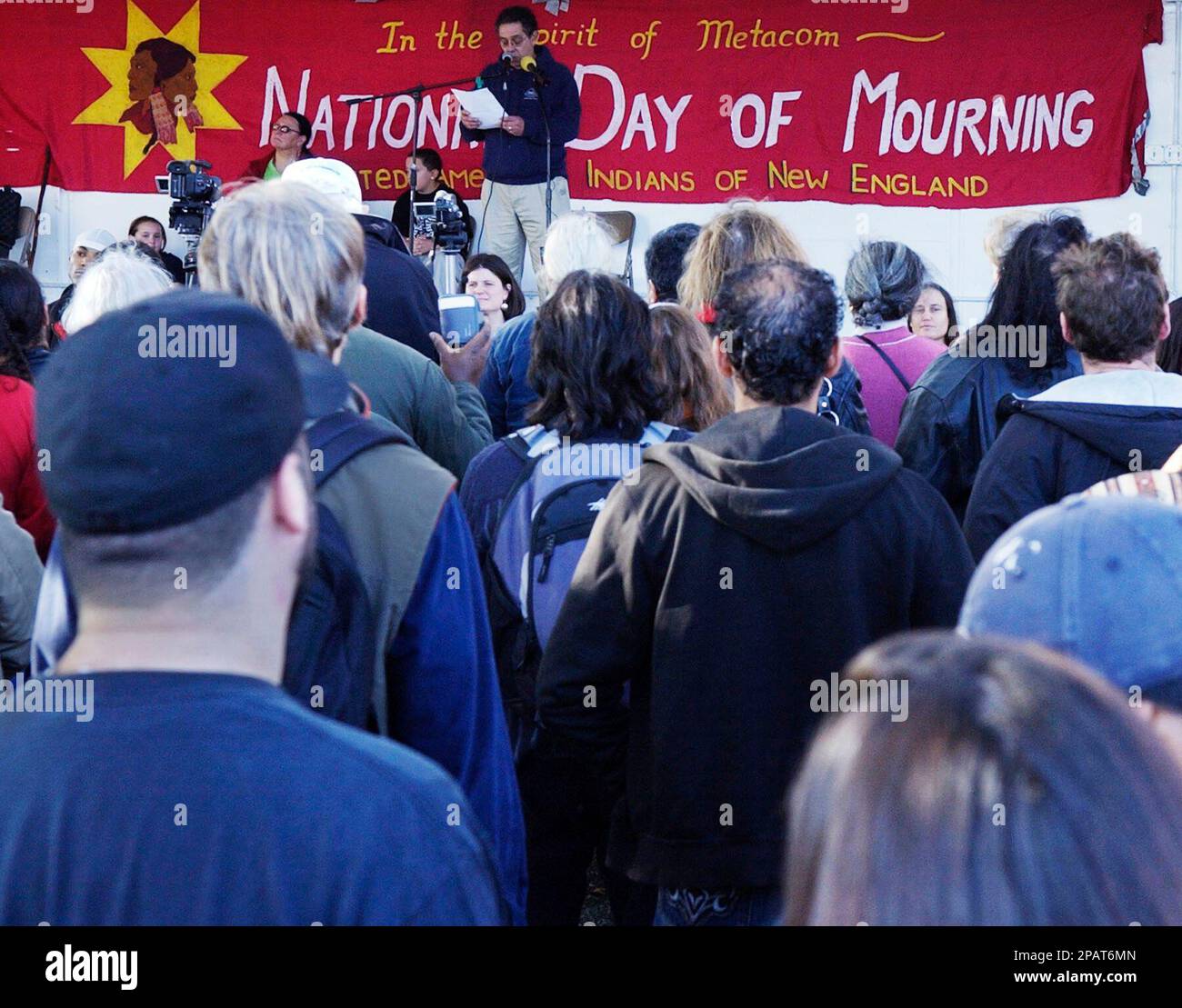 A crowd of gathers during the 38th National Day of Mourning on ...