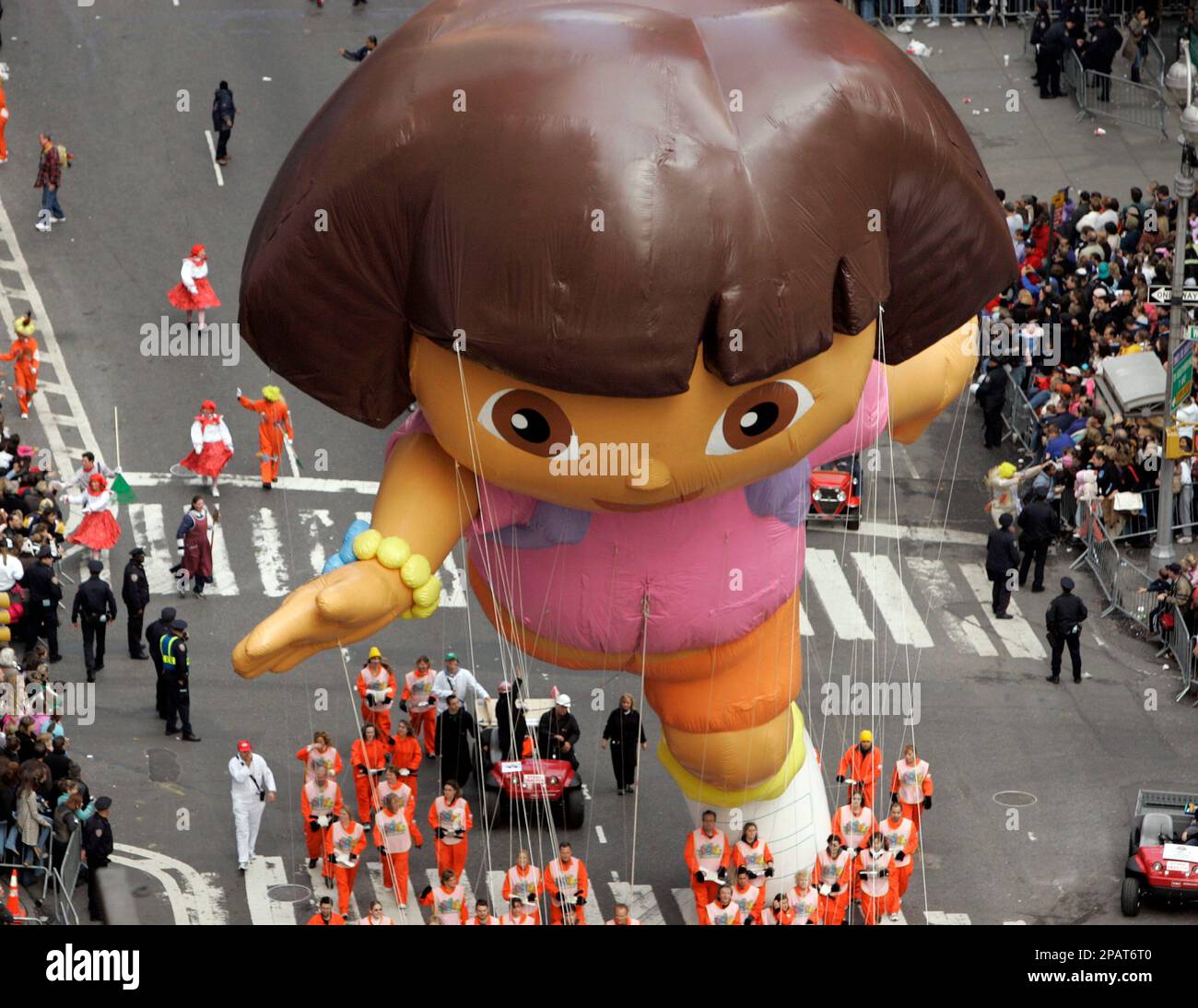 The Dora The Explorer balloon floats down Broadway during the Macy's ...