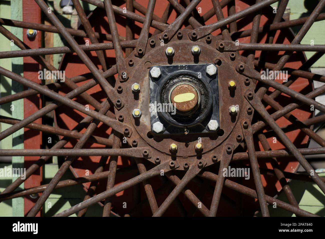 Vintage stagecoach metal wagon wheel details Stock Photo - Alamy