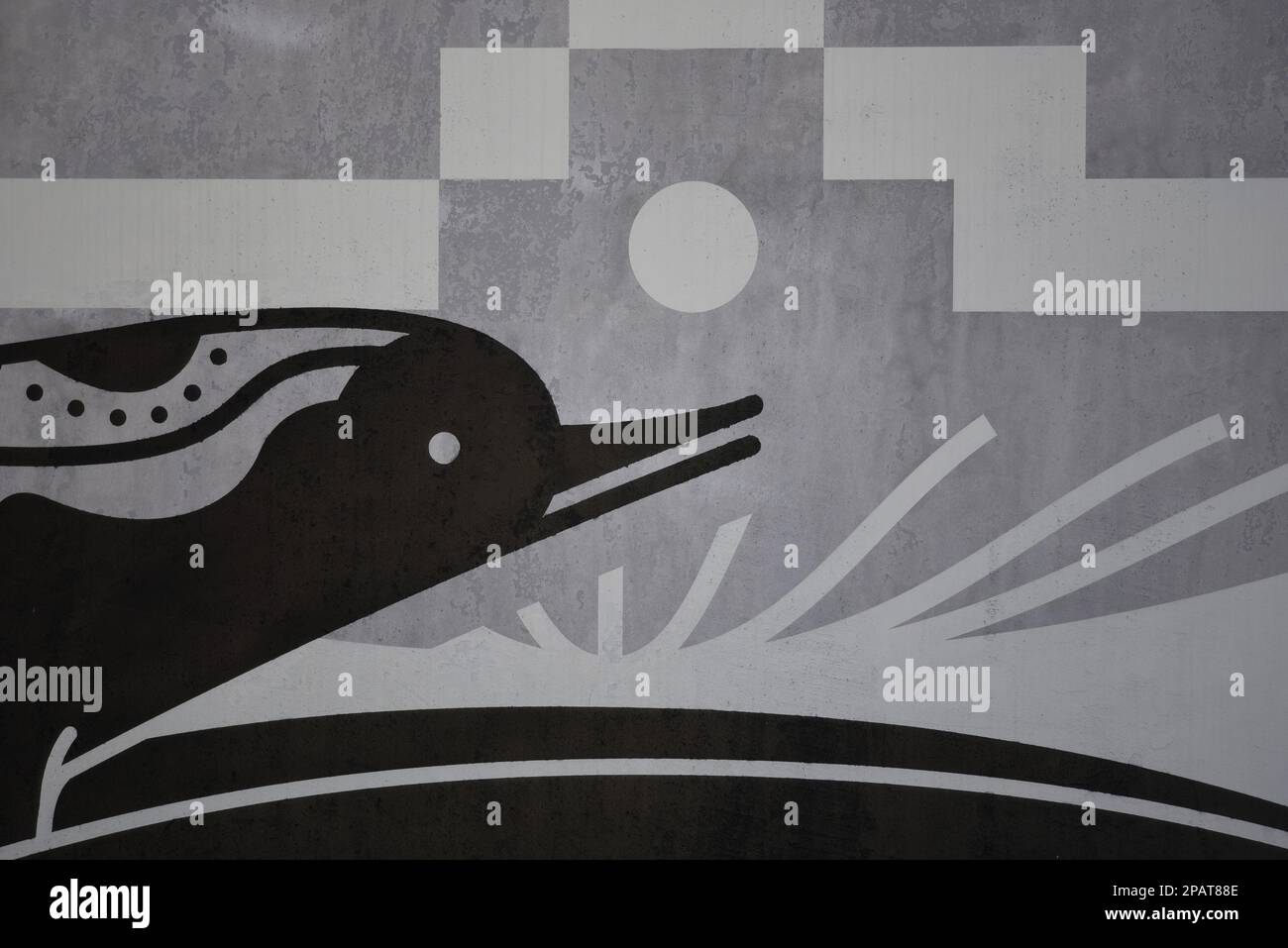 Dolphin mural on a public building wall Stock Photo - Alamy