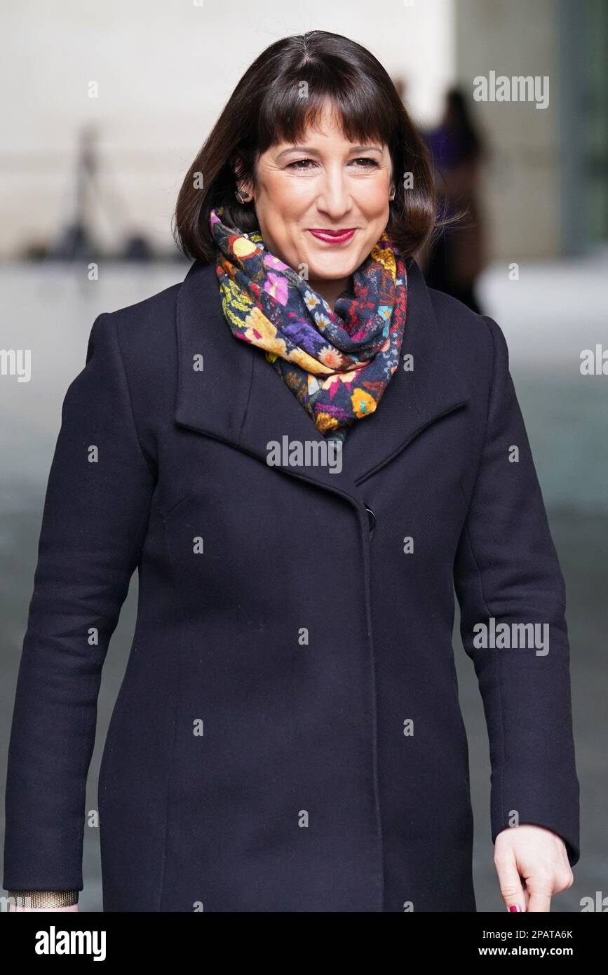 Shadow chancellor Rachel Reeves arrives at BBC Broadcasting House in ...