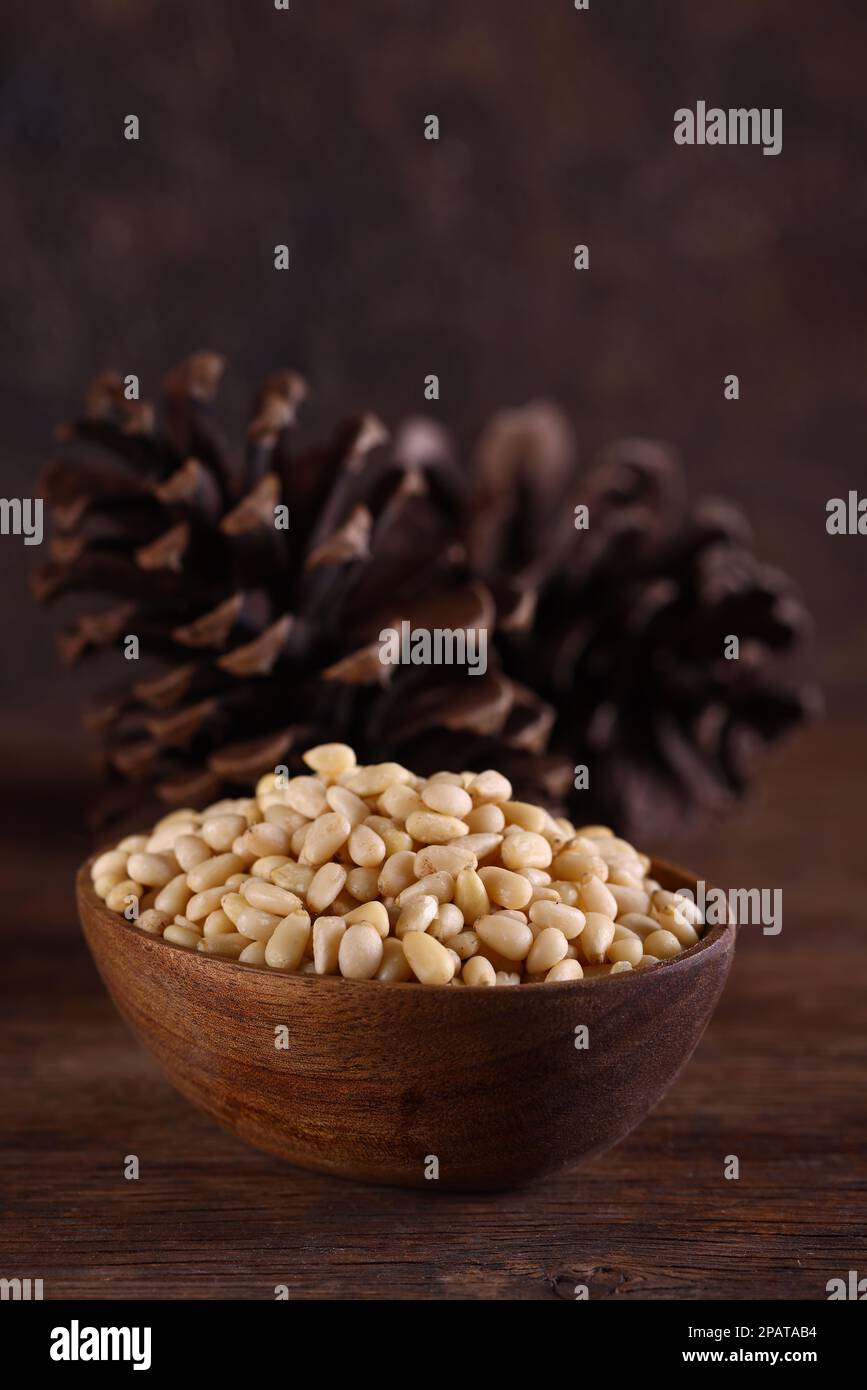 fresh natural organic pine nuts Stock Photo - Alamy