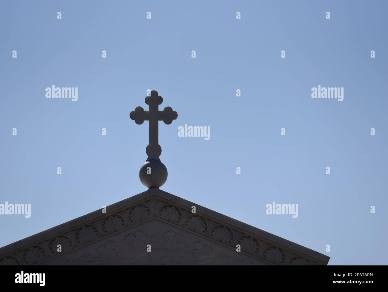 Traditional Greek Orthodox church marble cross Stock Photo - Alamy
