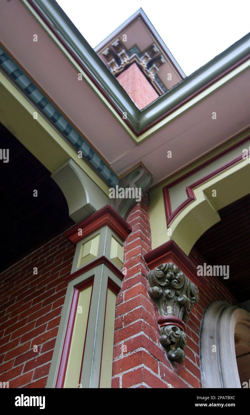 Wood and stone enliven the brick mansion Wednesday, Nov. 14, 2007, in ...